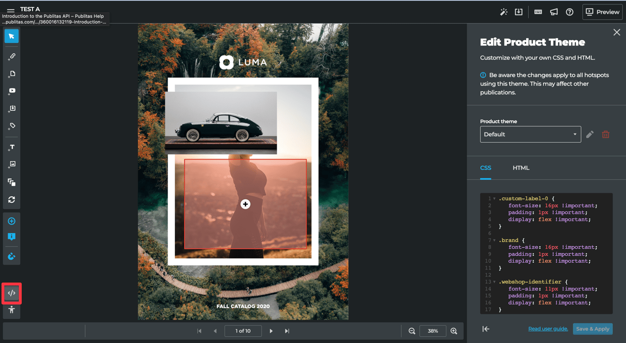 Using Code Editor for custom Product Themes