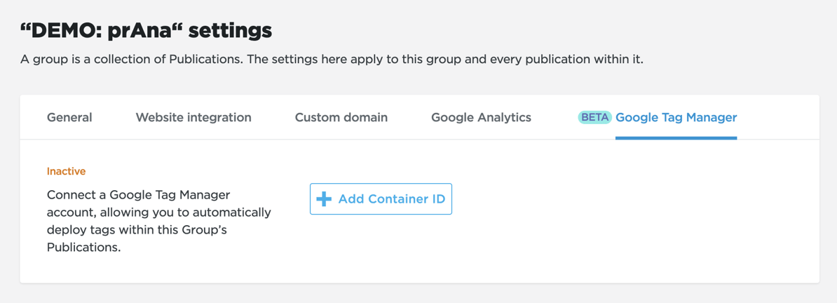 Setting up Google Tag Manager